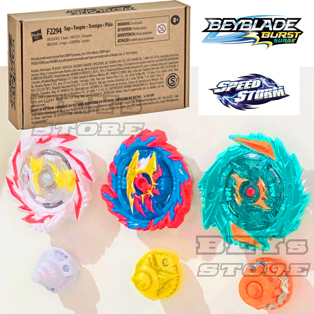 Beyblade Tempest Cloud 3-Pack- 2 lançadores - Hasbro - Ri Happy