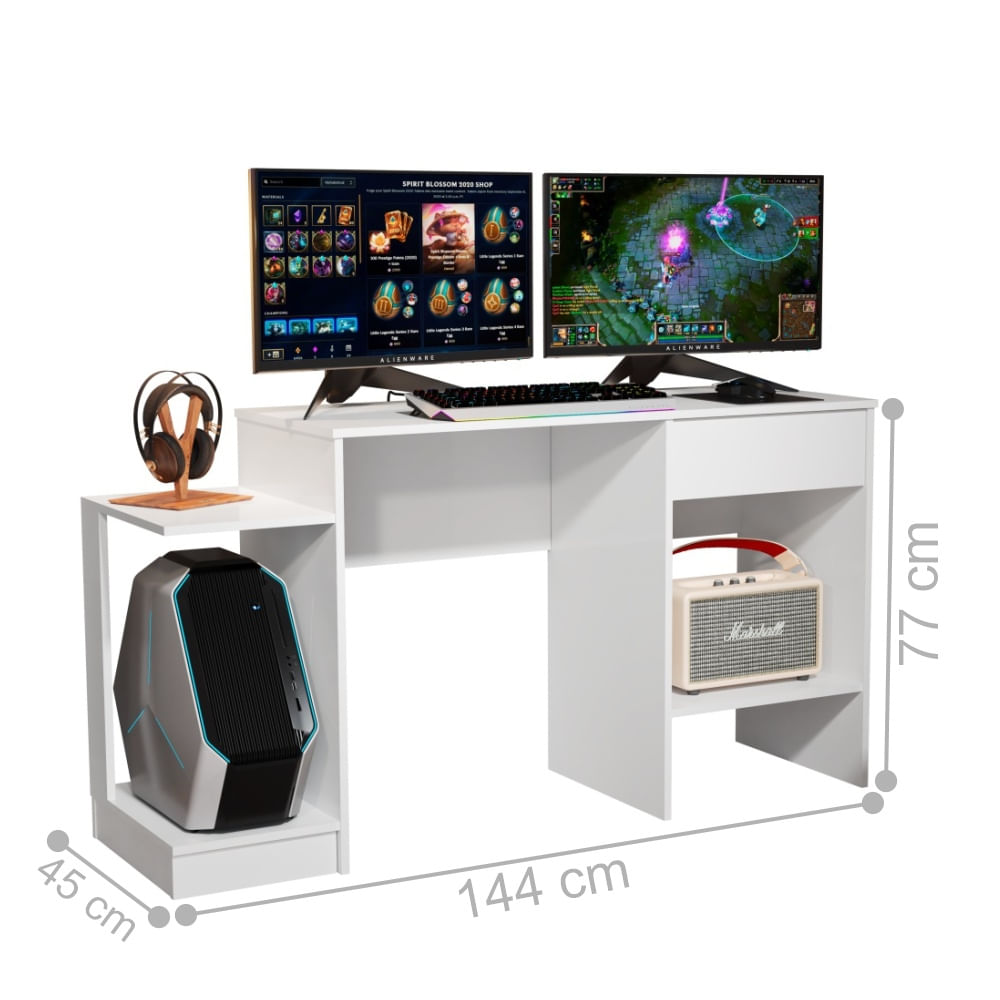 Mesa Gamer Cubatic Branco - PBKIDS Brinquedos