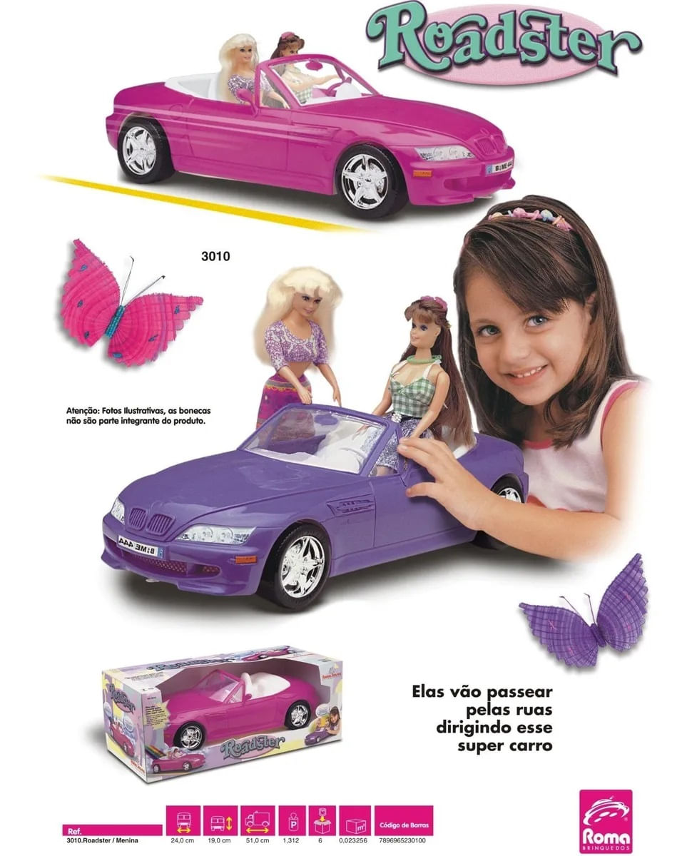 Carro Conversível Roadster Para Boneca Barbie - Roma 3010 - Ri Happy