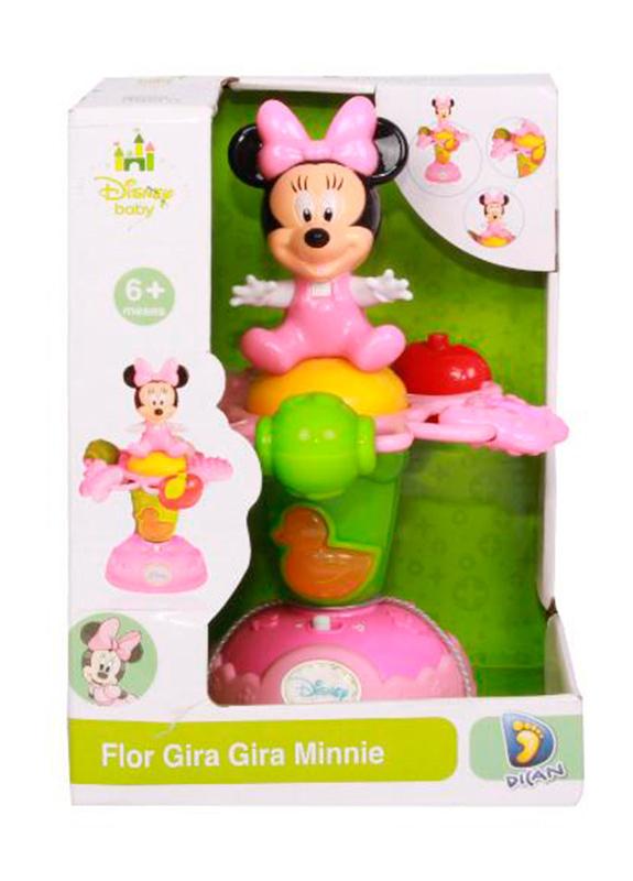 Flor Gira Gira Minnie Rosa com Verde e Amarelo - Disney