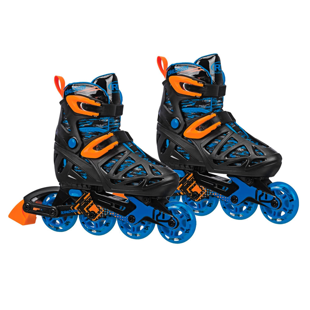 Confira Patins Inline - Tracer Boy - RollerDerby - Azul e Preto - Fila ...