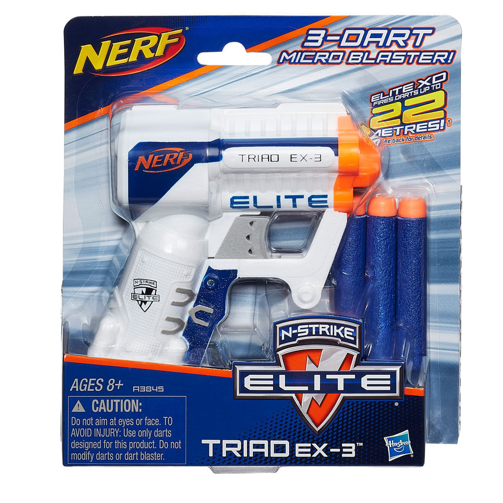 Confira Lançador Nerf N-Strike Elite - Triad EX-3 - Branca - Hasbro ...