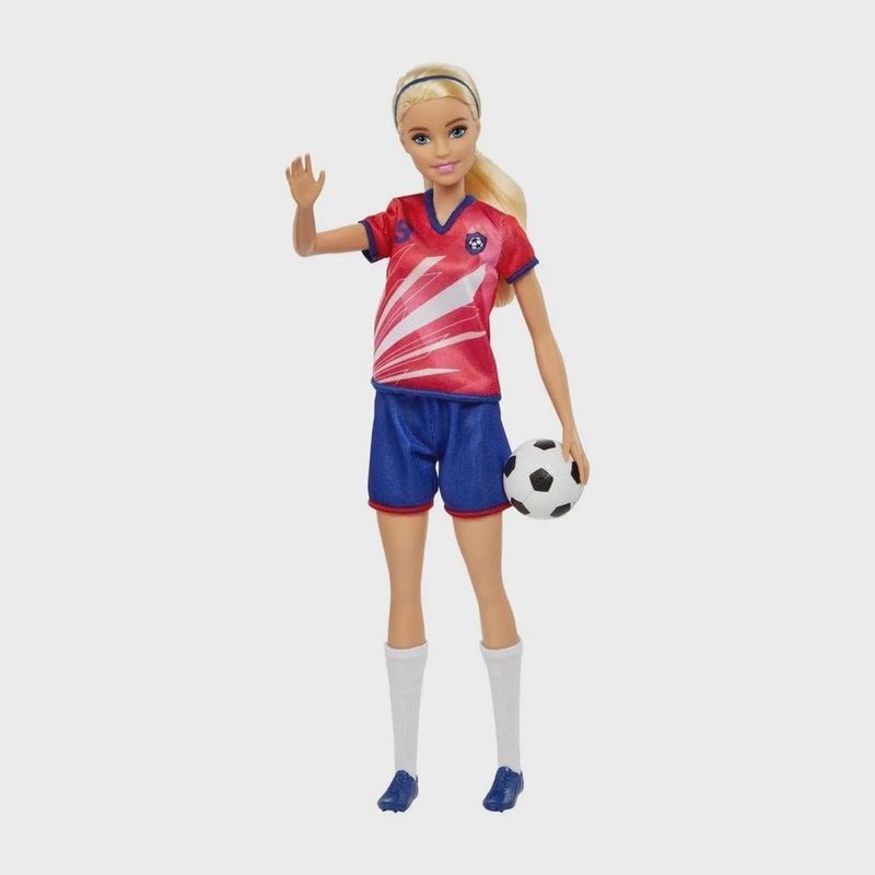 Boneca Barbie Jogadora De Futebol 30cm Loira Ed 2022