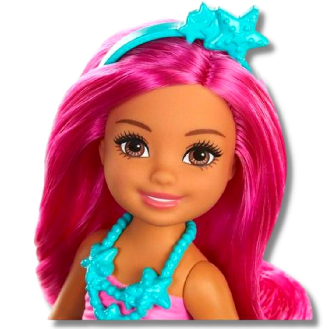 Boneca Barbie - Sereia Chelsea Calda Rosa Dreamtopia Mattel - Ri Happy