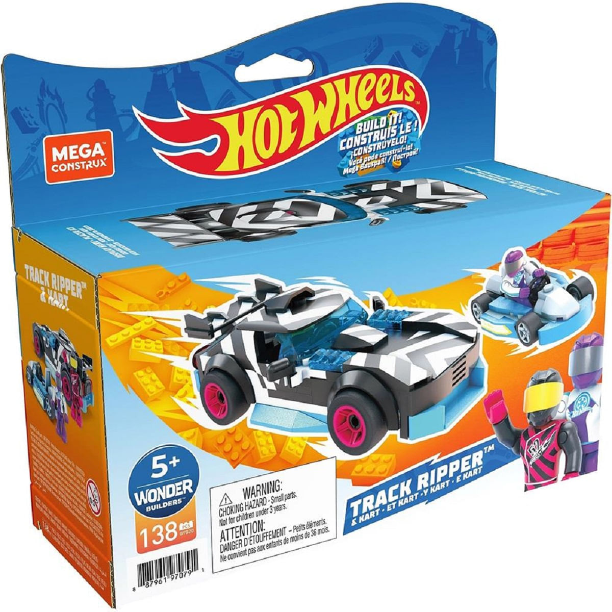 Hot Wheels Track Ripper e Kart Mega Construx 138 peças - Ri Happy