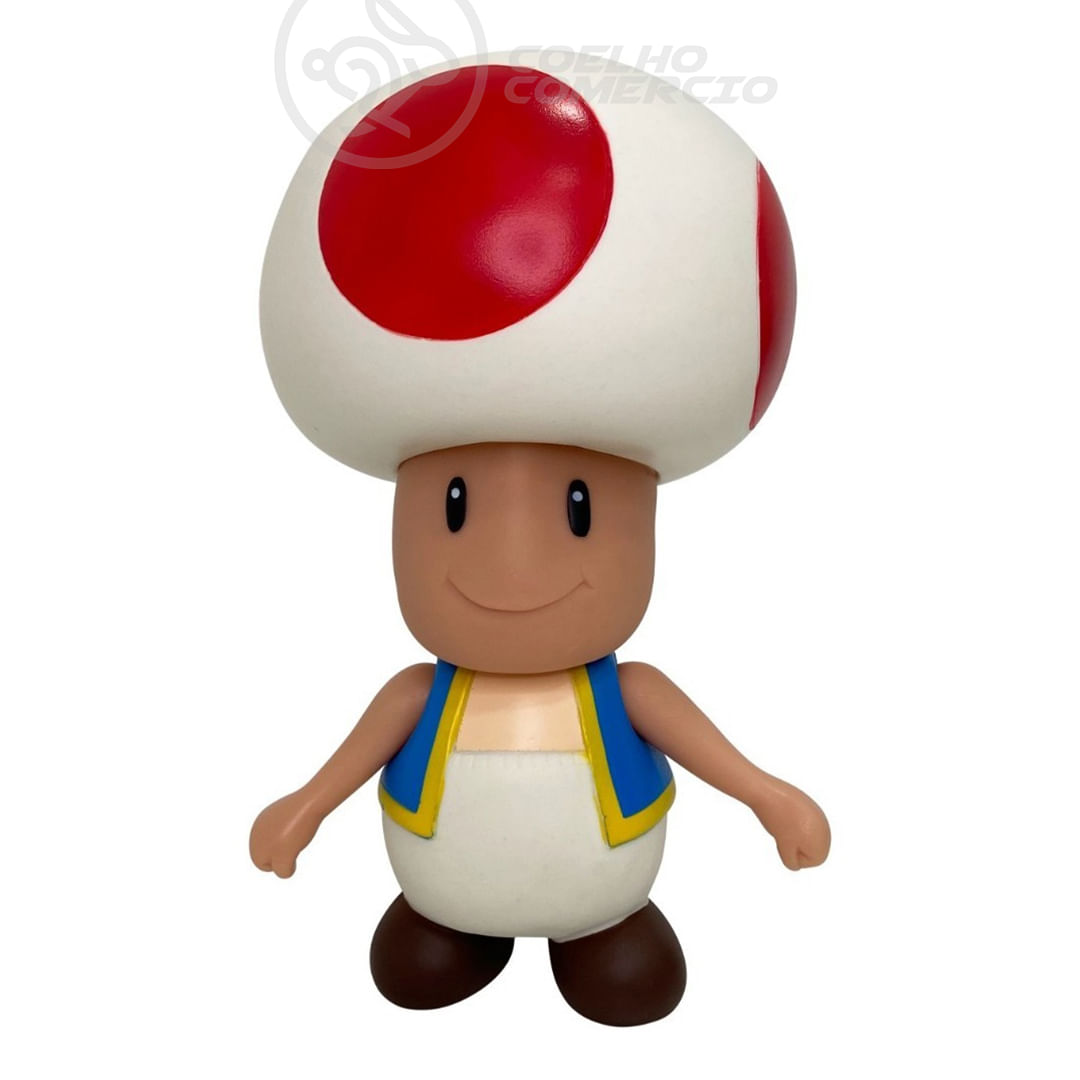Boneco Action Figure Cogumelo Toad Articulado Grande Super Size 20cm ...