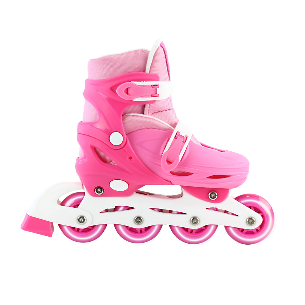 Patins Infantil para Criança com Led 4 Rodas In Line Tri Line Feminino ...