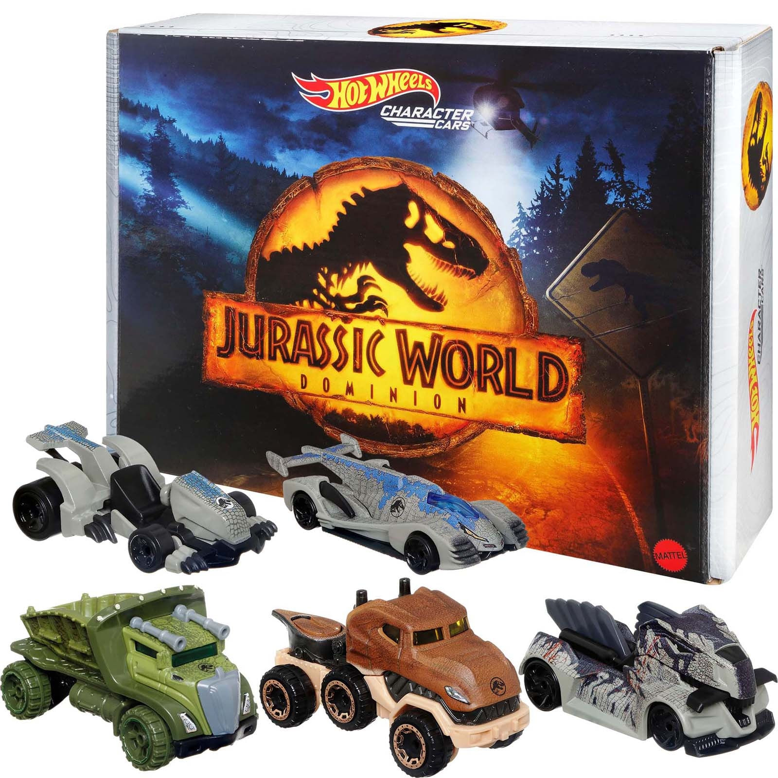 Caixa Hot Wheels - 5 Miniaturas - Jurassic World Dominion - Characters ...