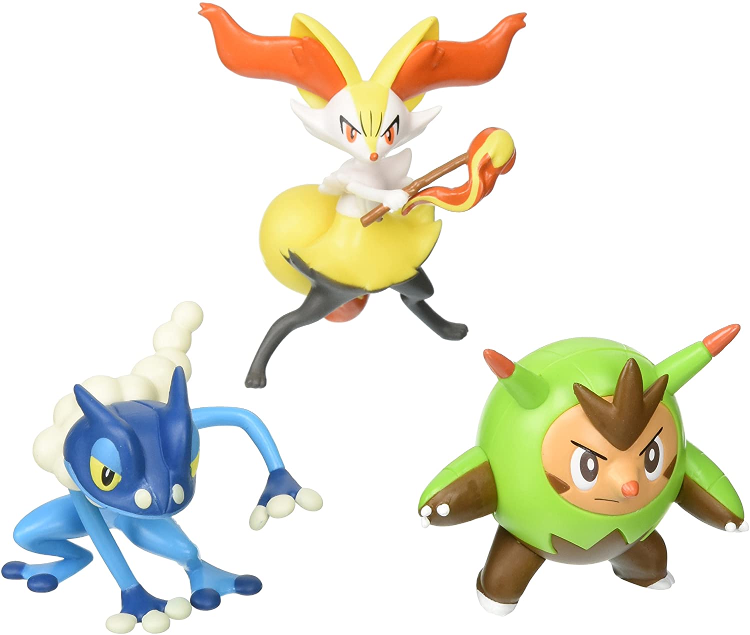 Figura Pokemon X e Y Iniciais Quilladin Braixen e Frogadier - Ri Happy