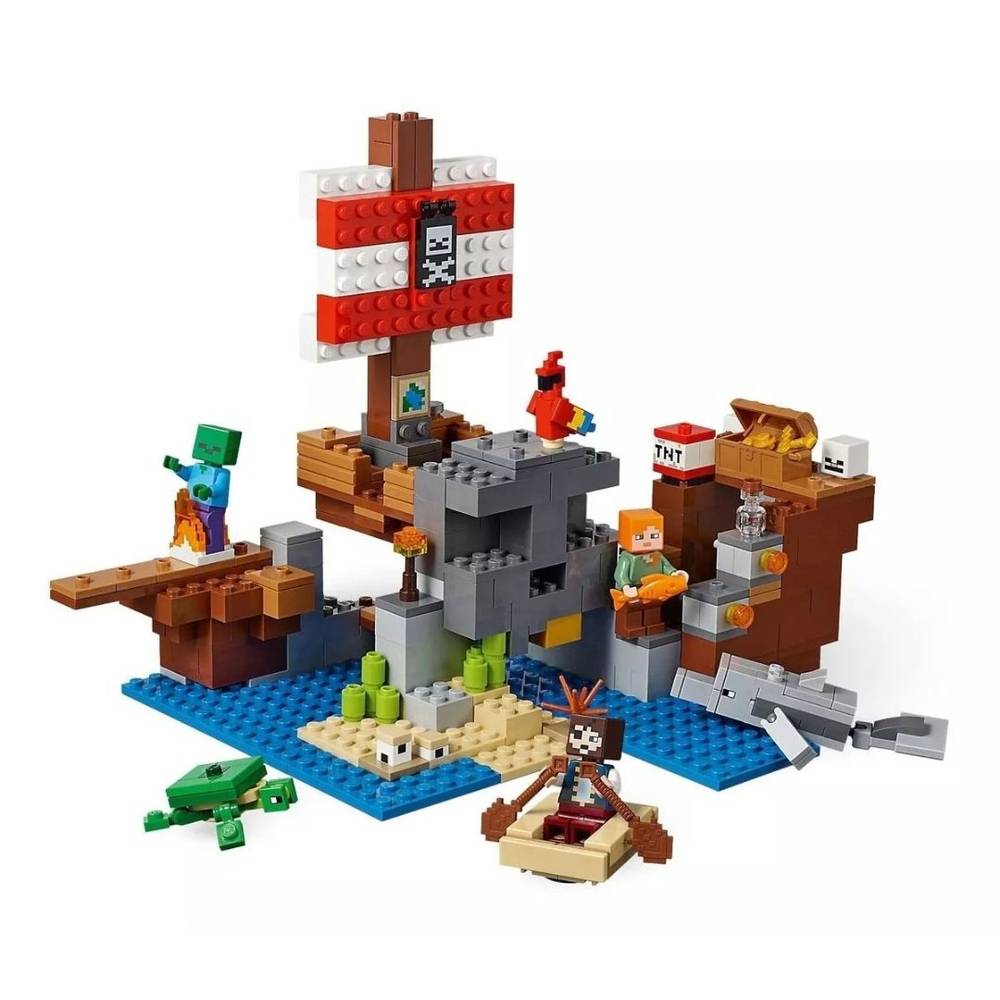 Lego Minecraft 21152 A Aventura Do Barco Pirata 386 Pecas - Ri Happy