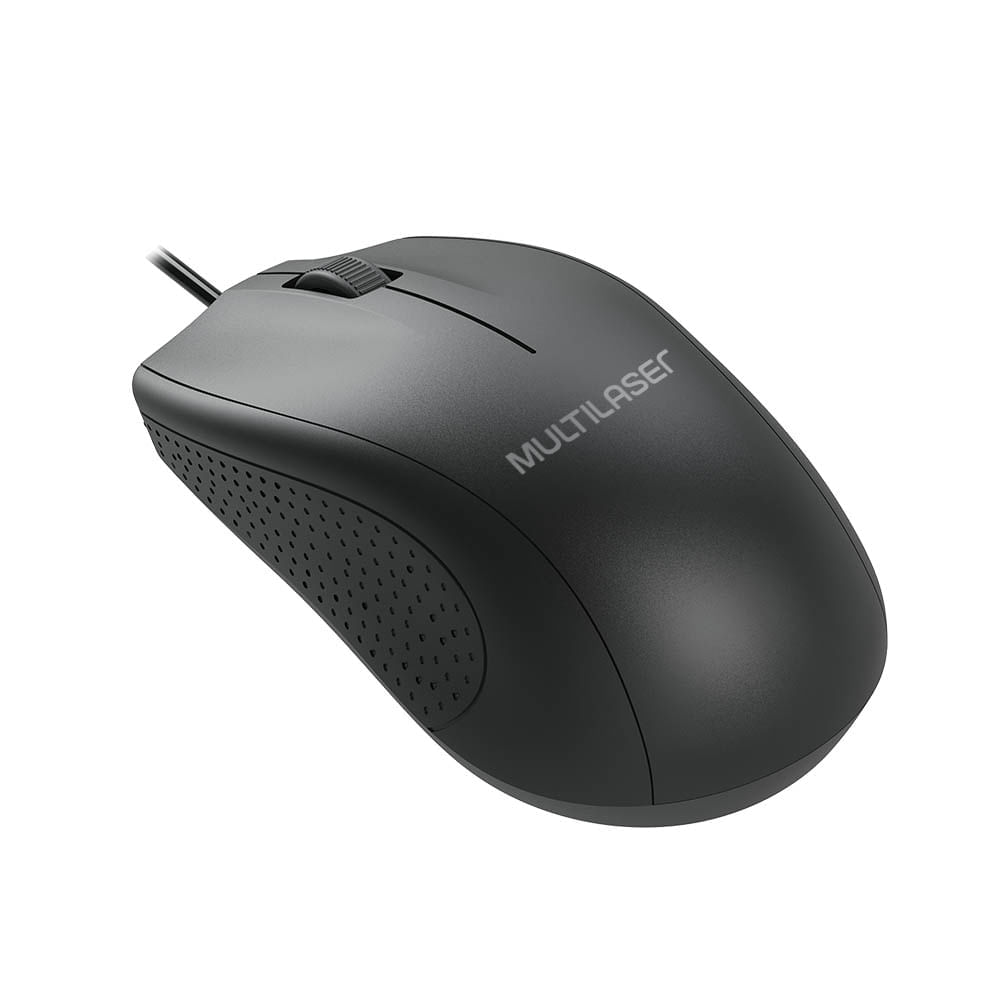 Mouse Com Fio Large Conexão USB 1200 dpi Cabo de 120cm 3 Botões Tamanho ...