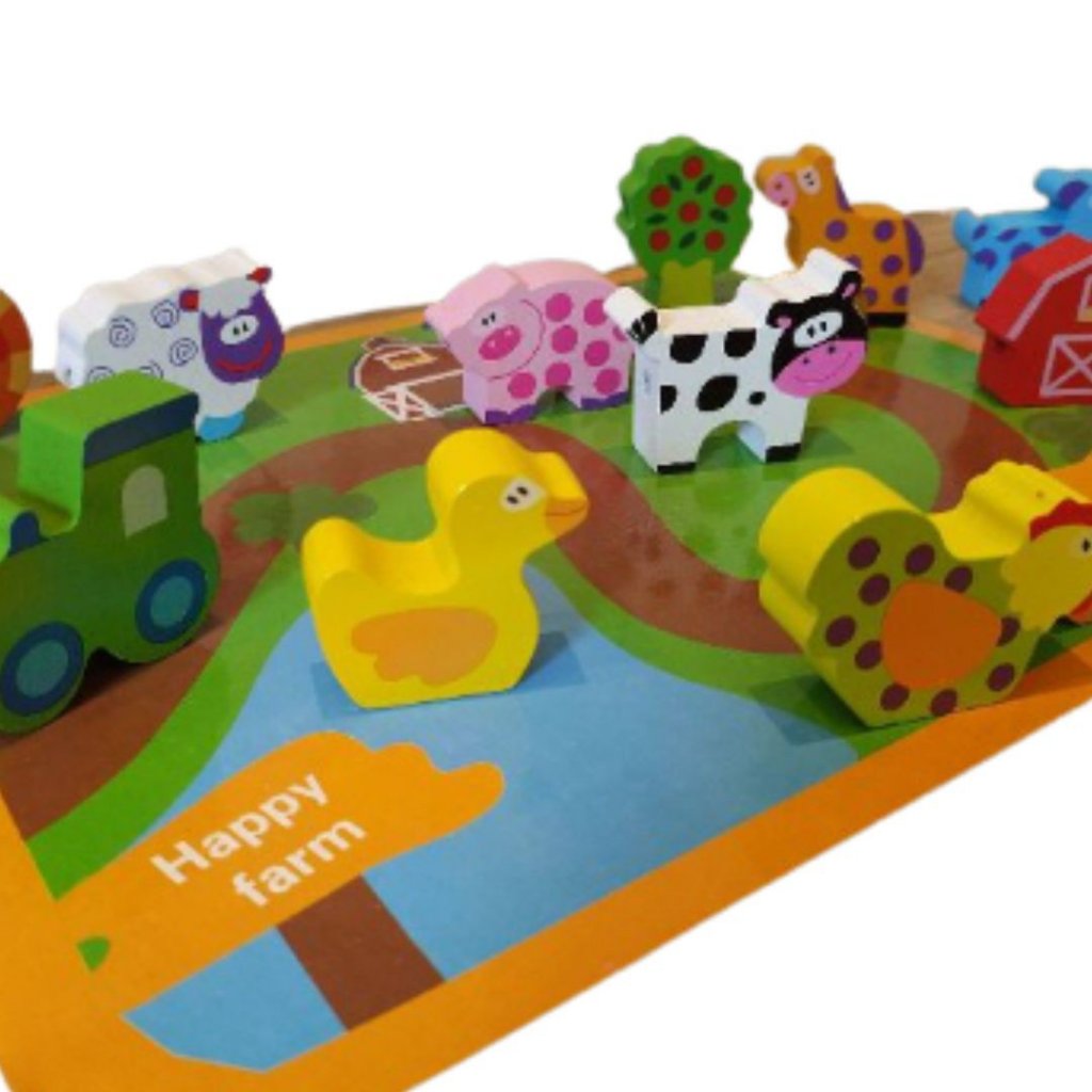 Blocos de Madeira Animais da Fazenda - Brinquedo Educativo - Ri Happy