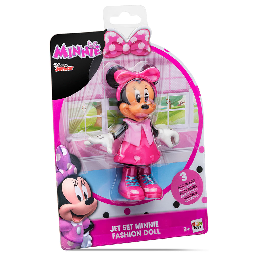 Confira Boneca - Minnie - Jet Set Fashion Doll - Rosa - Multikids ...