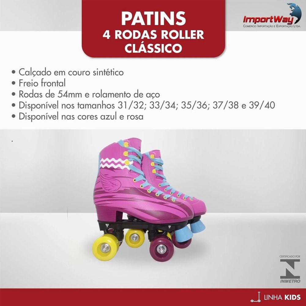 Patins Clássico BW020R 36/37 ImportWay Rosa