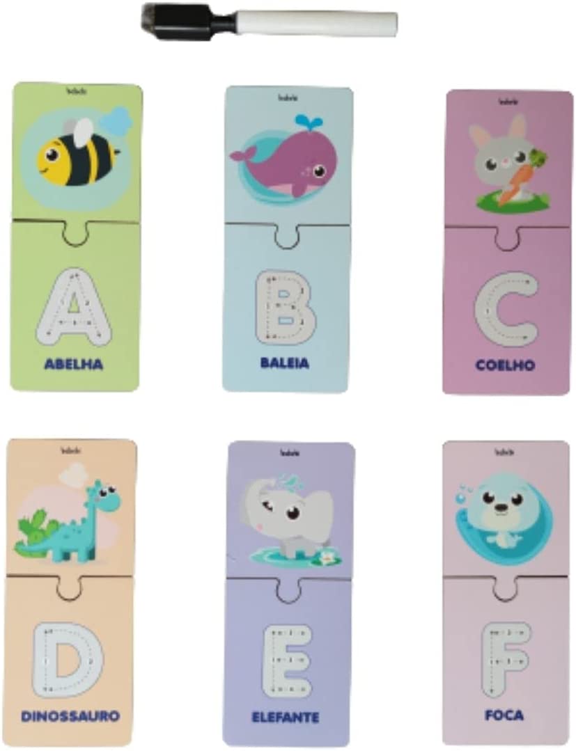 Alfabeto Ilustrado Escreva e Apague - Babebi Alfabeto Ilustrado Escreva e Apague - Babebi