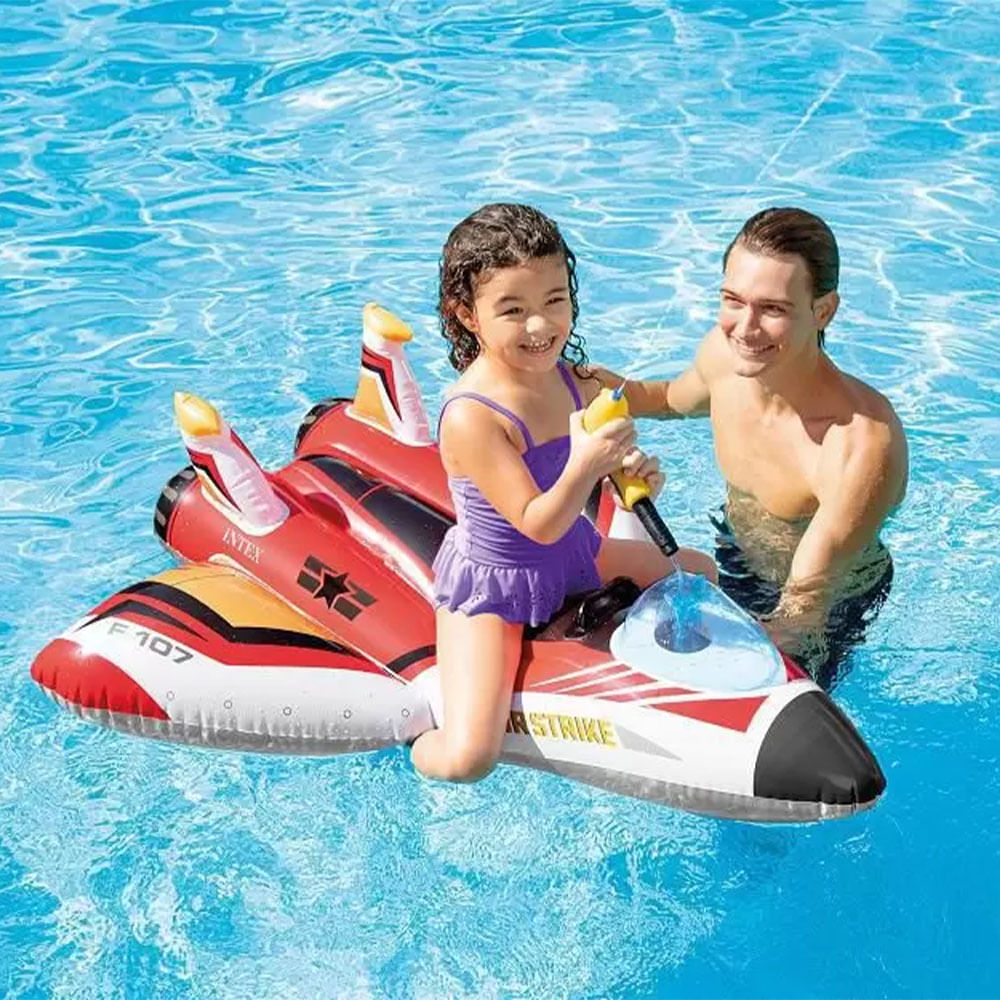 Boia Bote Inflável Infantil Avião Com Pistola De Água - Intex - Ri Happy