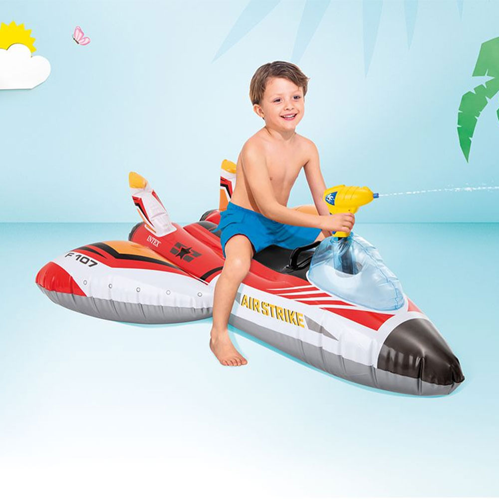 Boia Bote Inflável Infantil Avião Com Pistola De Água - Intex - Ri Happy