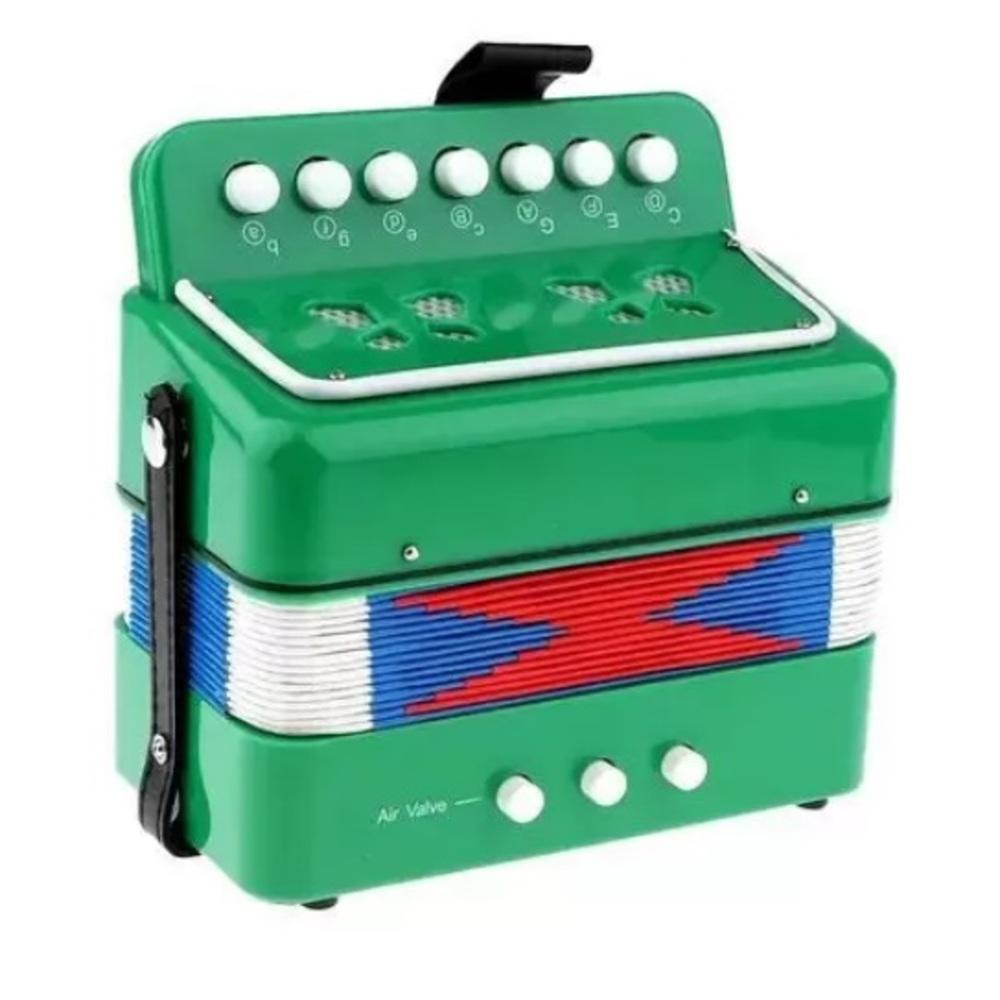 SANFONA MINI ACORDEON INFANTIL 3 BAIXOS GAITA ESTILO PROFISSIONAL VERDE ...