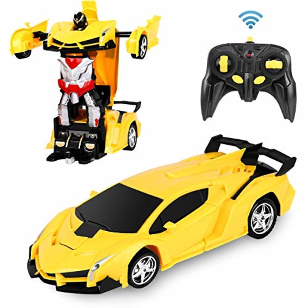 CARRO ROBO AMARELO TRANSFORMES CARRINHO VIRA ROBO COM CONTROLE REMOTO E ...