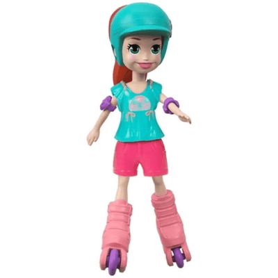 Boneca Polly Pocket Lila Com Patins e Capacete Chic Mattel GCY39 - Ri Happy