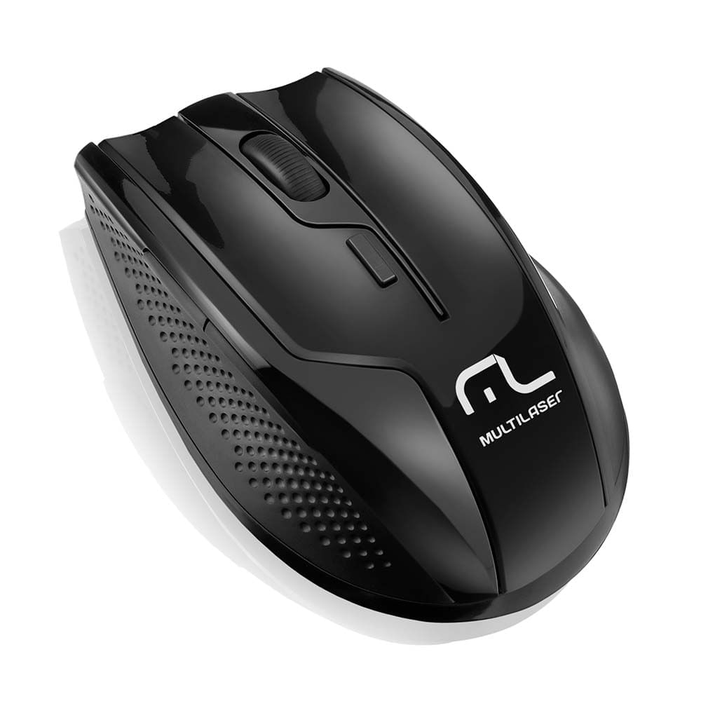 Mouse Multilaser Sem Fio 6 Botões 10M 2,4Ghz Black Paino - MO165 - Ri Happy