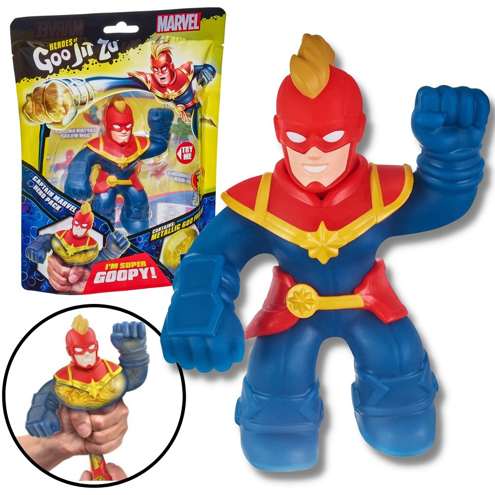 Boneco Elástico Capitã Marvel Figura Goo Jit Zu Goopy Sunny - Ri Happy