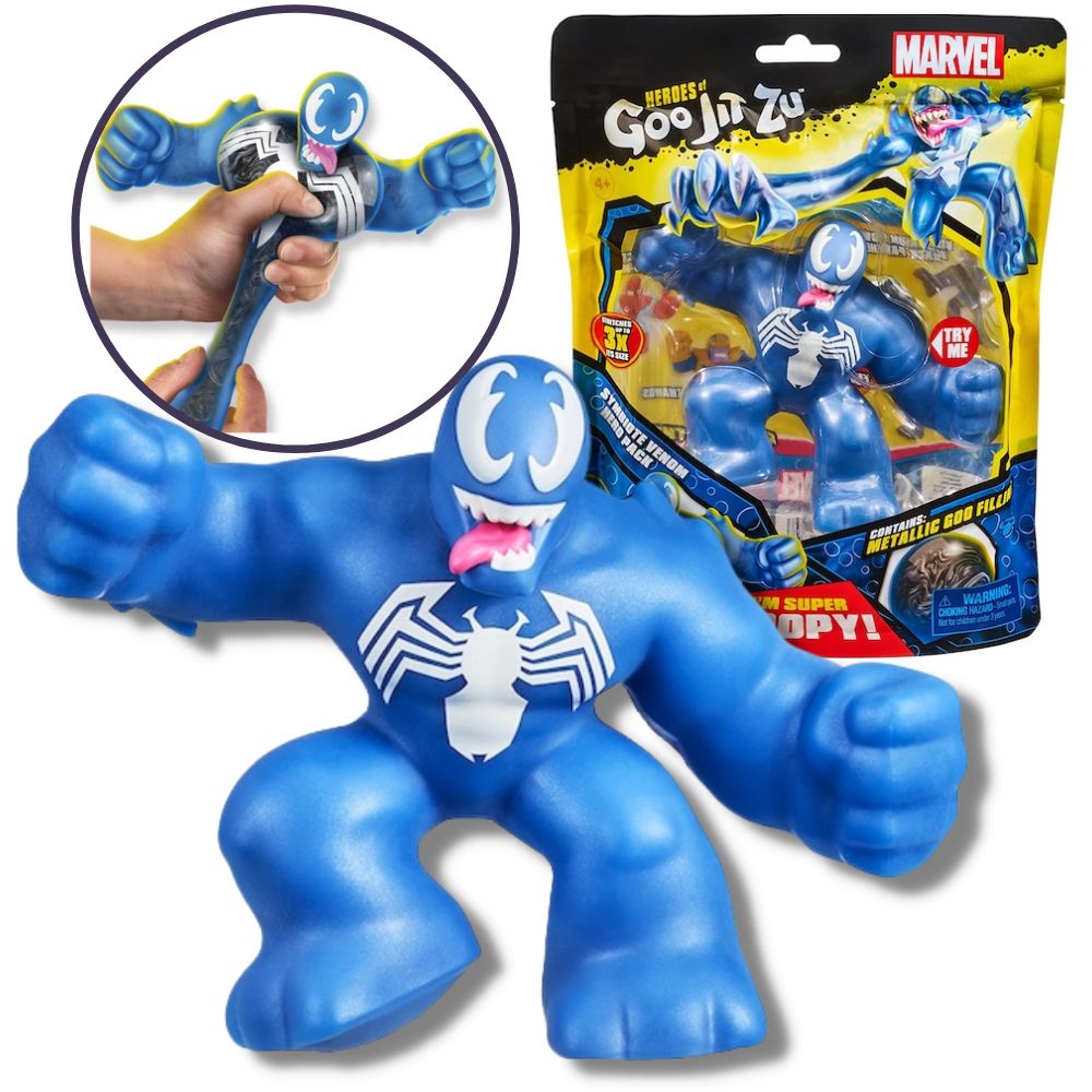 Boneco Elástico Venom Azul Hero Goo Jit Zu Super Goopy Sunny - Ri Happy