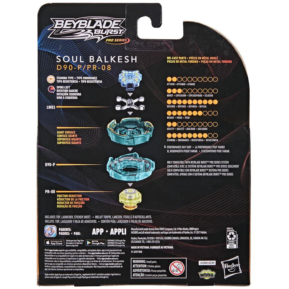 Jogo de Pião Bey Blade Pro Series Soul Balkesh F2329 Hasbro - Ri Happy