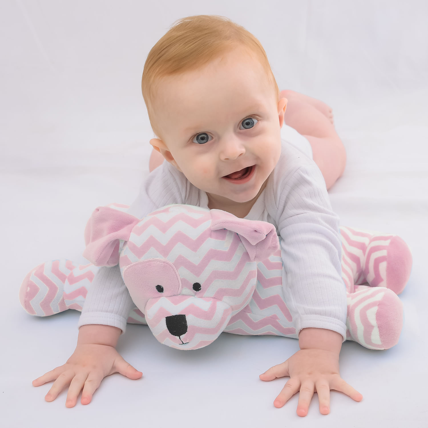 Pelúcia Travesseiro Cachorro Valen Rosa Puppet Zip Toys - Ri Happy