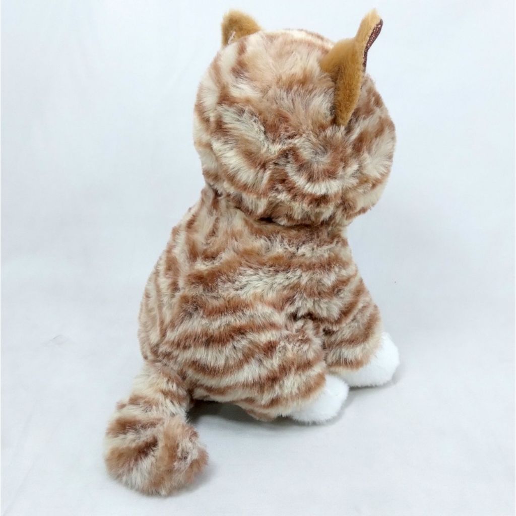 Gato Pelúcia Marrom Risca 21 Cm Altura - Ri Happy