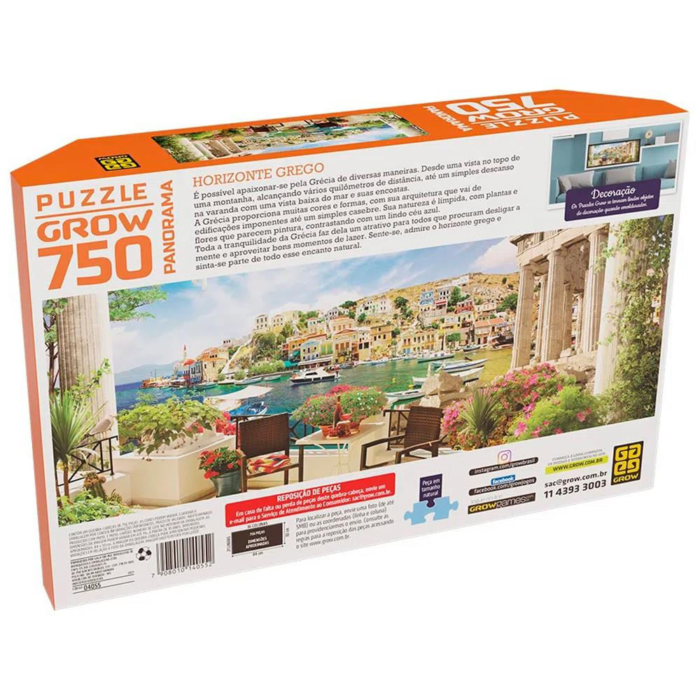 Puzzle Grow Panorama Horizonte Grego - 750 Peças - Ri Happy