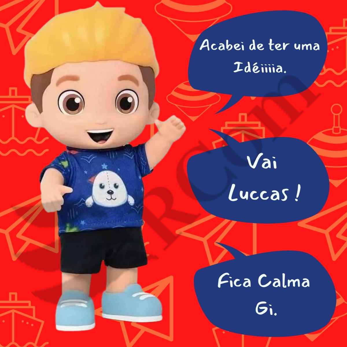 Luccas Neto Boneco Aventureiro Azul 27cm 14 Frases Lucas Original ...