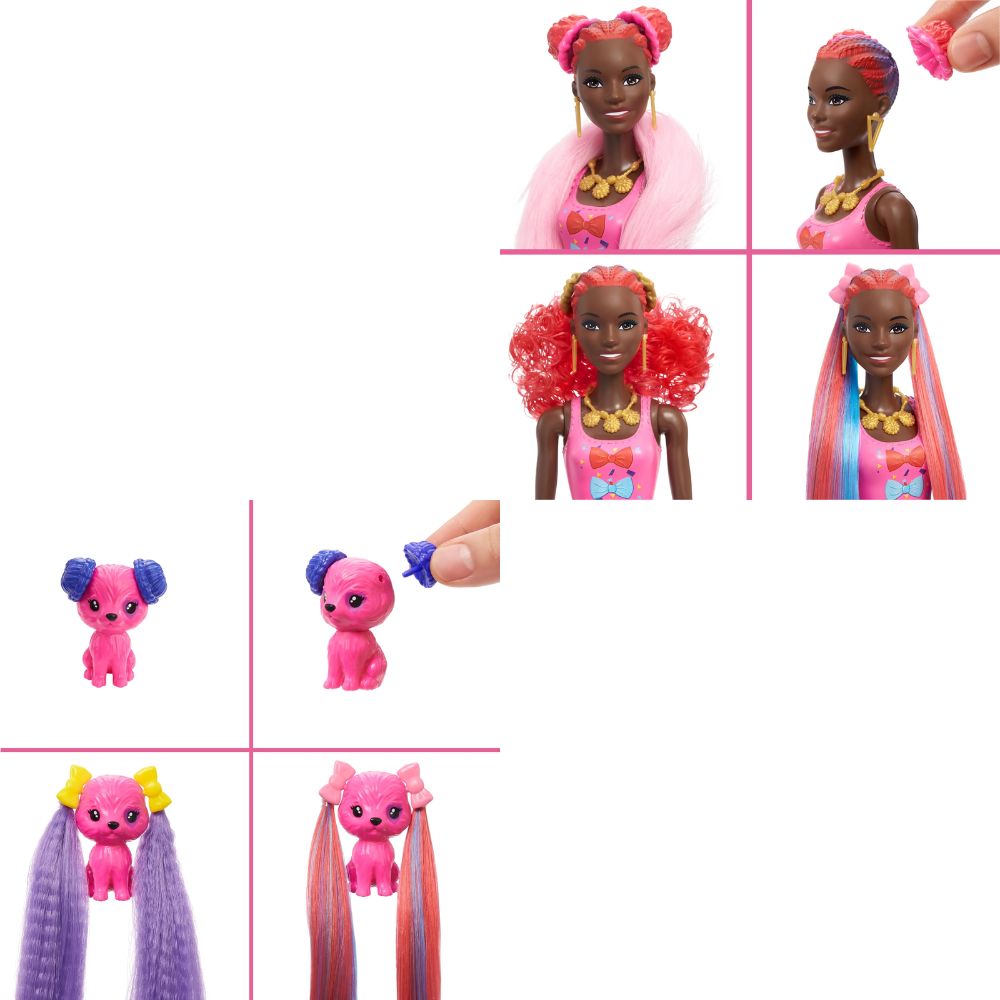 Boneca Barbie Color Reveal - Penteados de Festa Coque de Cabelo ...