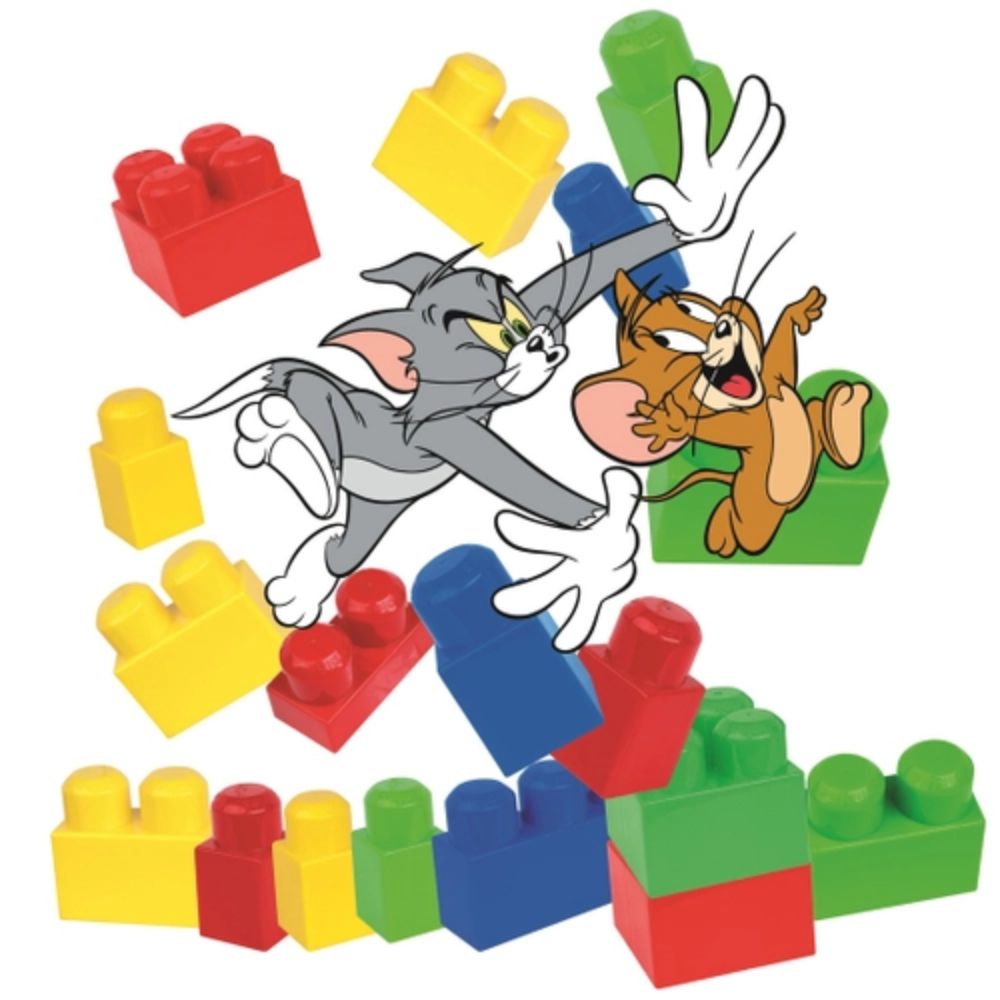 Sacola De Blocos De Montar Tom E Jerry 54 Peças - Supertoys - Ri Happy