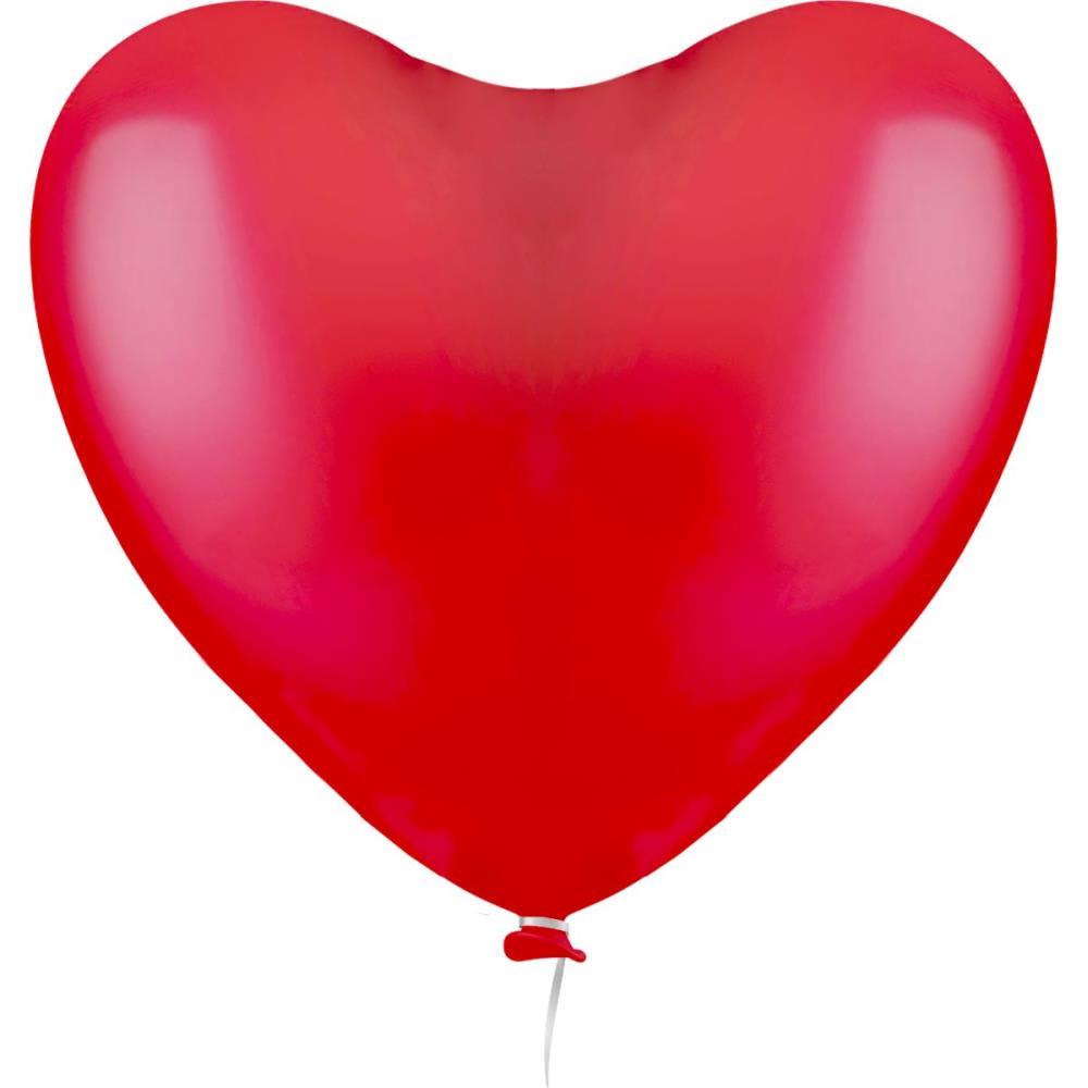 BALAO PARA DECORACAO REDONDO 11POL. CORACAO VERMELHO PAIXAO - Ri Happy