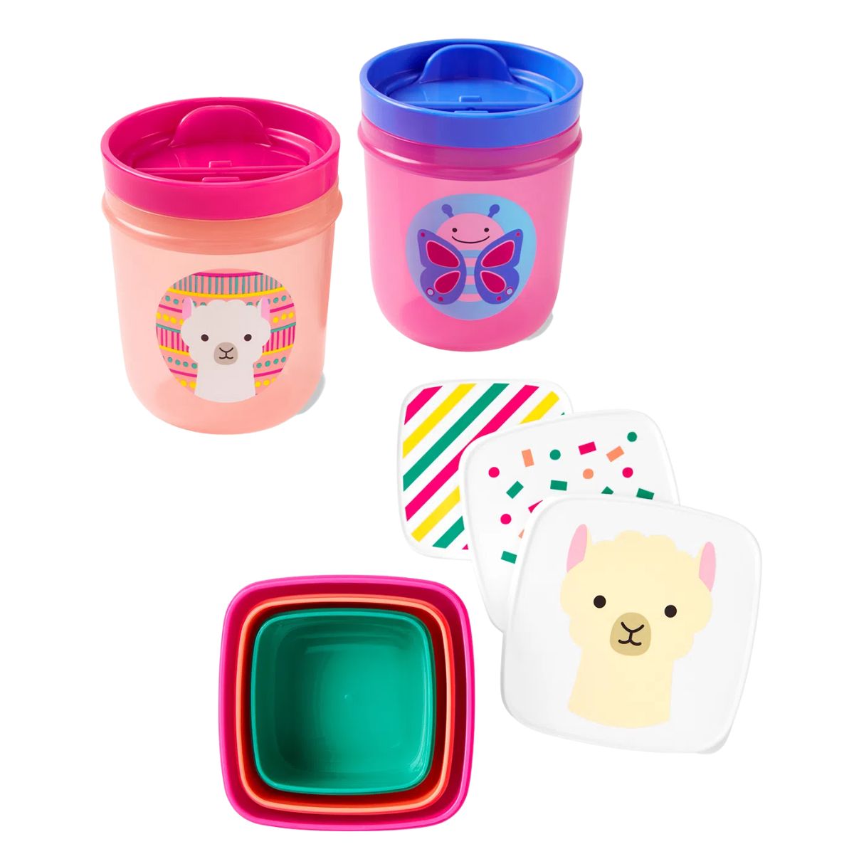 Kit Refeição Coleção Zoo Skip Hop Lhama Copos e Potes - Ri Happy