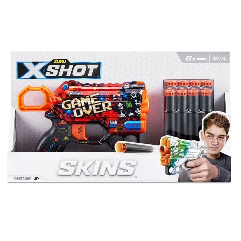 Lançador Mini Xshot Skins Menace Game Over - Ri Happy