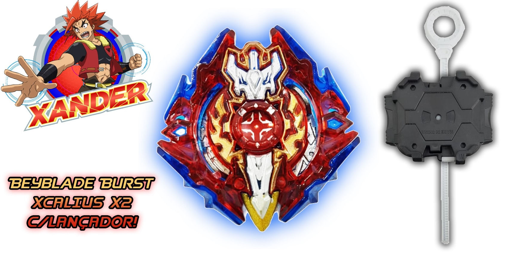 Kit 2 Beyblade Burst 2 Lançador Beyblade God Spriggan Xcalius - Ri Happy