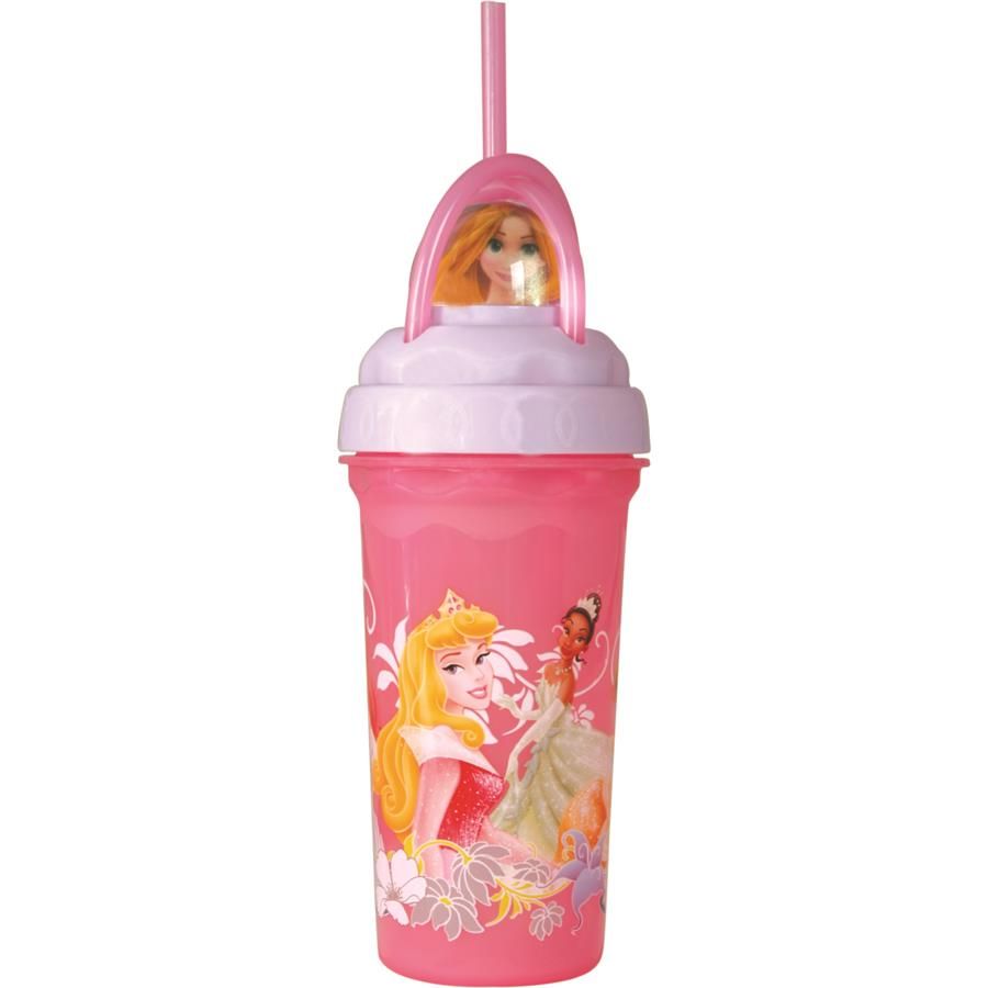 Copo Garrafinha infantil com loop Canudo Princesas - Ri Happy