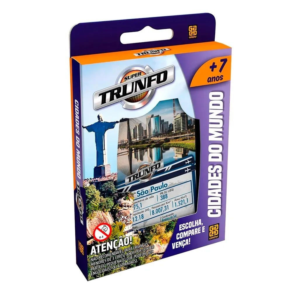 Confira Jogo de Cartas - Cidades do Mundo - Super Triunfo - Grow - Rihappy - PBKIDS Brinquedos