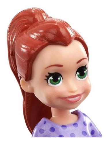 Boneca Polly Pocket Ruiva Com Roupa Roxa Lila 7,5cm - Ri Happy