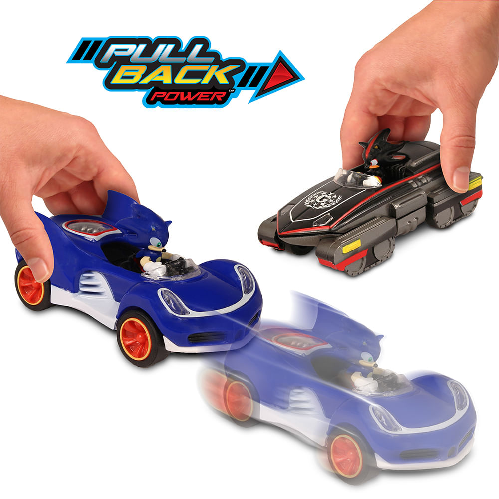 Confira Carro Shadow Pull Back C/2 - Sonic - Azul e Preto - Fun ...