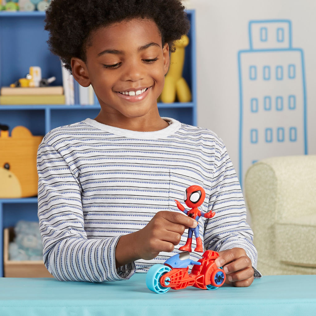 Mini Boneco - Homem Aranha com moto - Marvel - Hasbro