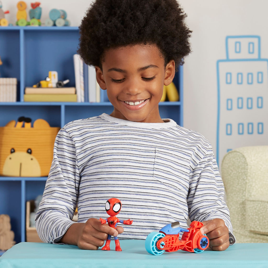 Mini Boneco - Homem Aranha com moto - Marvel - Hasbro - Ri Happy