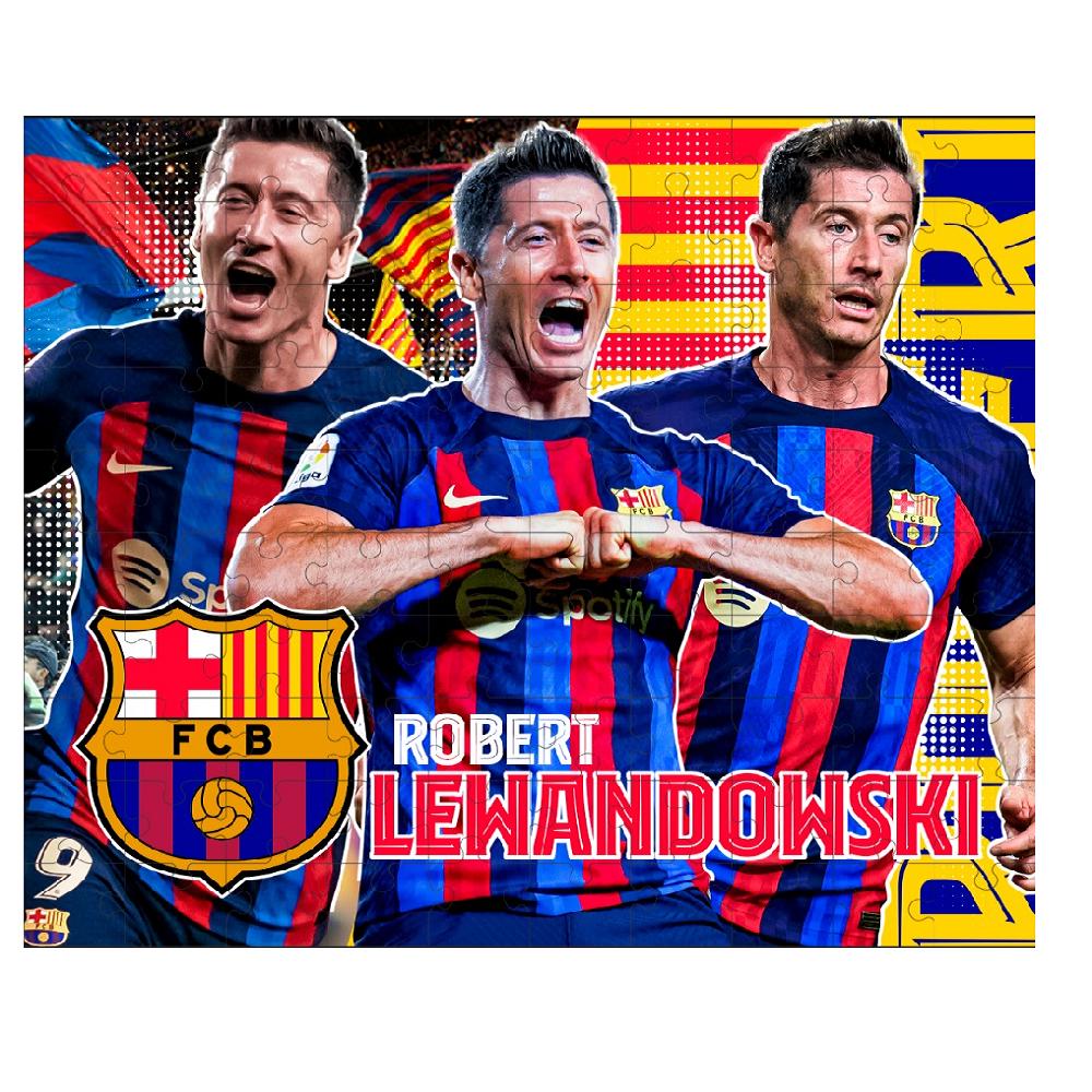 Confira Quebra-Cabeça - FCB - 100 Peças - Barça - Robert Lewandowski ...