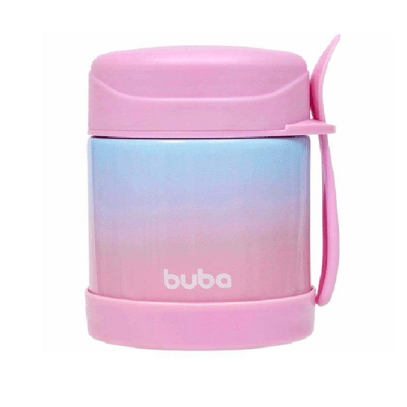 Pote Termico C/ Colher - Degrade Rosa - Buba