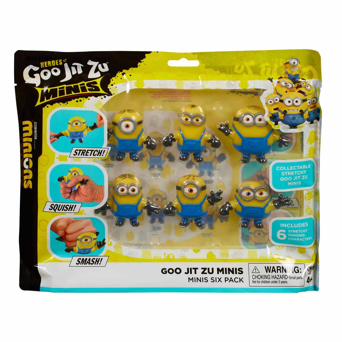 Pack com 6 Mini Bonecos Elásticos dos Minions - Goo Jit Zu - Ri Happy