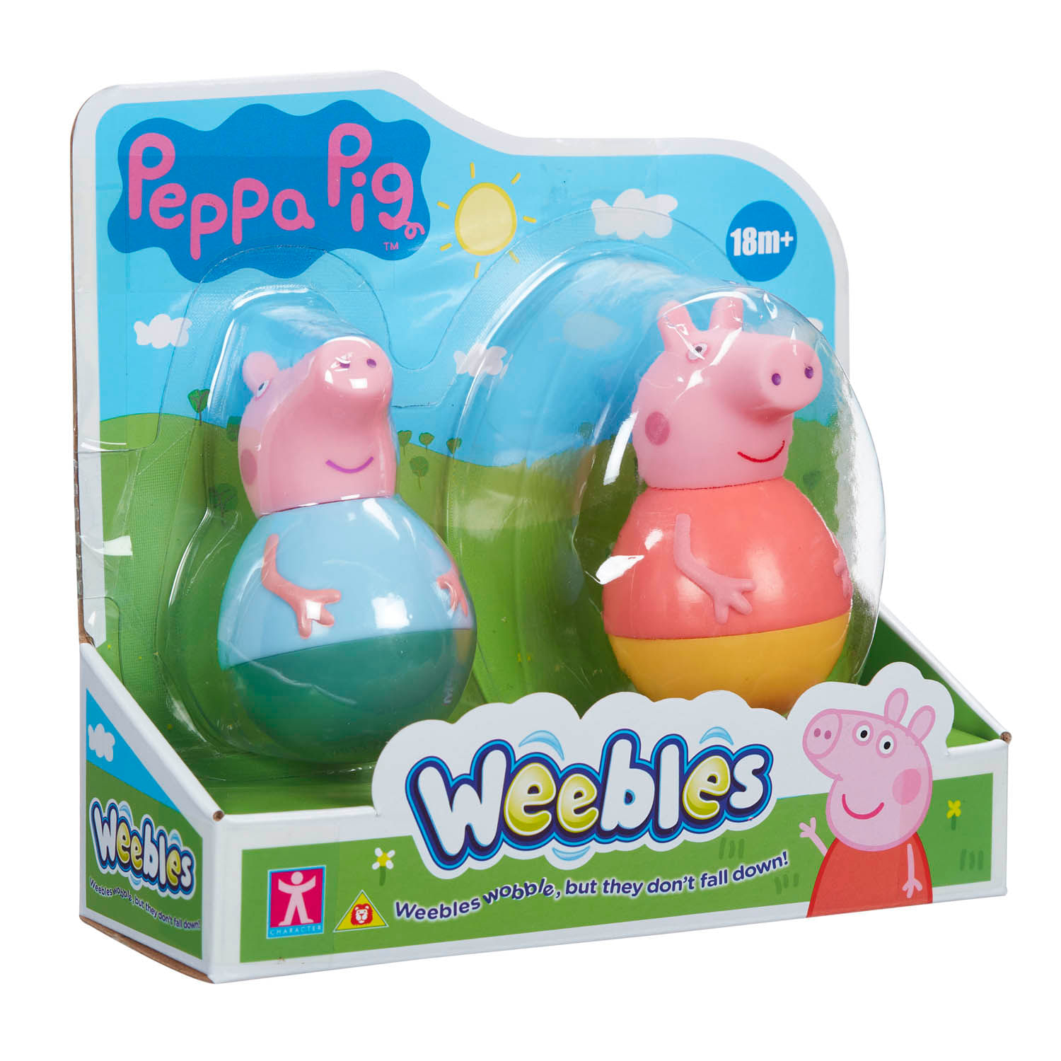 Peppa Pig - Pack com 2 Weebles de 8cm - Peppa e George