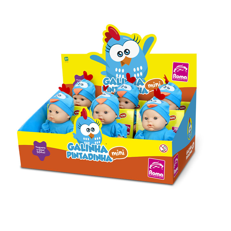 Confira Mini Boneca Bebe - Galinha Pintadinha - Azul - Roma - Rihappy ...