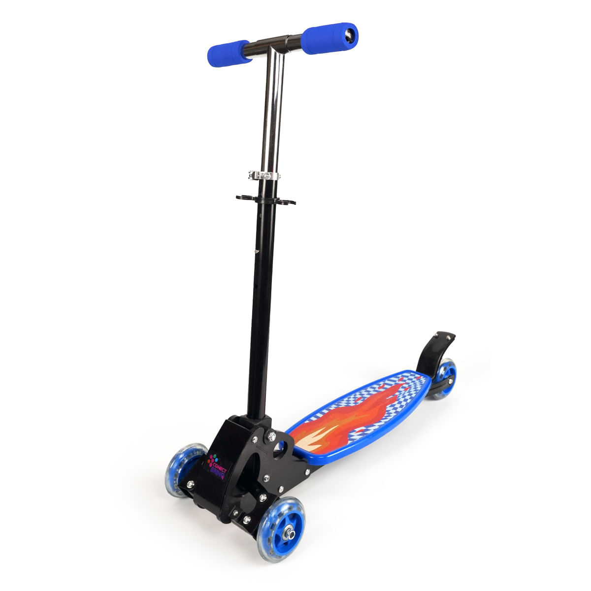 PATINETE INFANTIL 4 RODAS FLEXÍVEL SCOOTER AZUL CONECT BRINQ